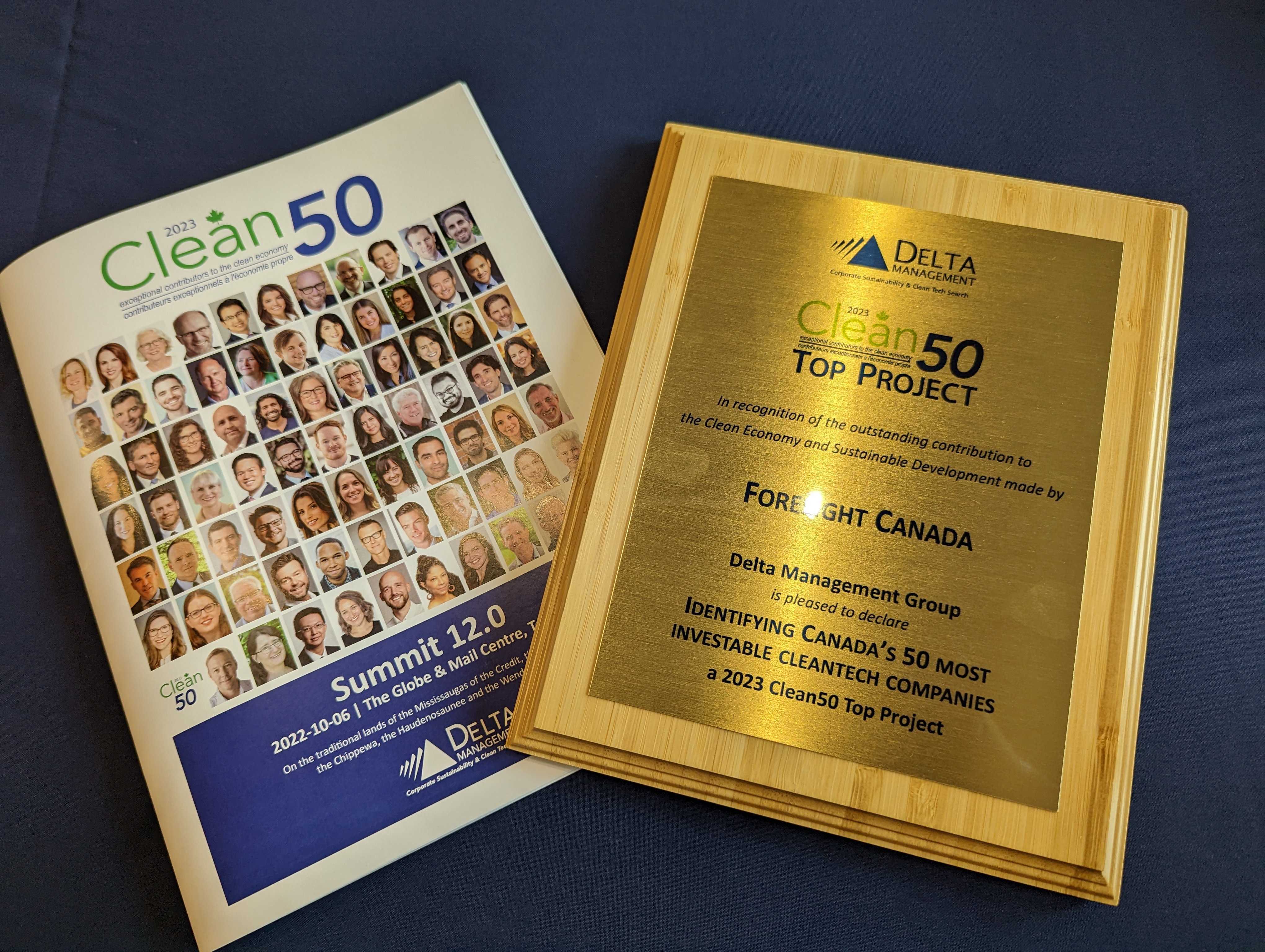 Foresight 50 recipient of Canada’s Clean50 Top Project Award - Foresight
